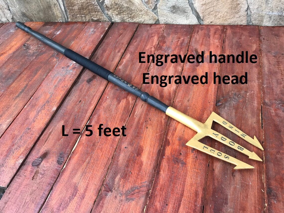 Cosplay trident engraved trident cosplay weapon custom | Etsy