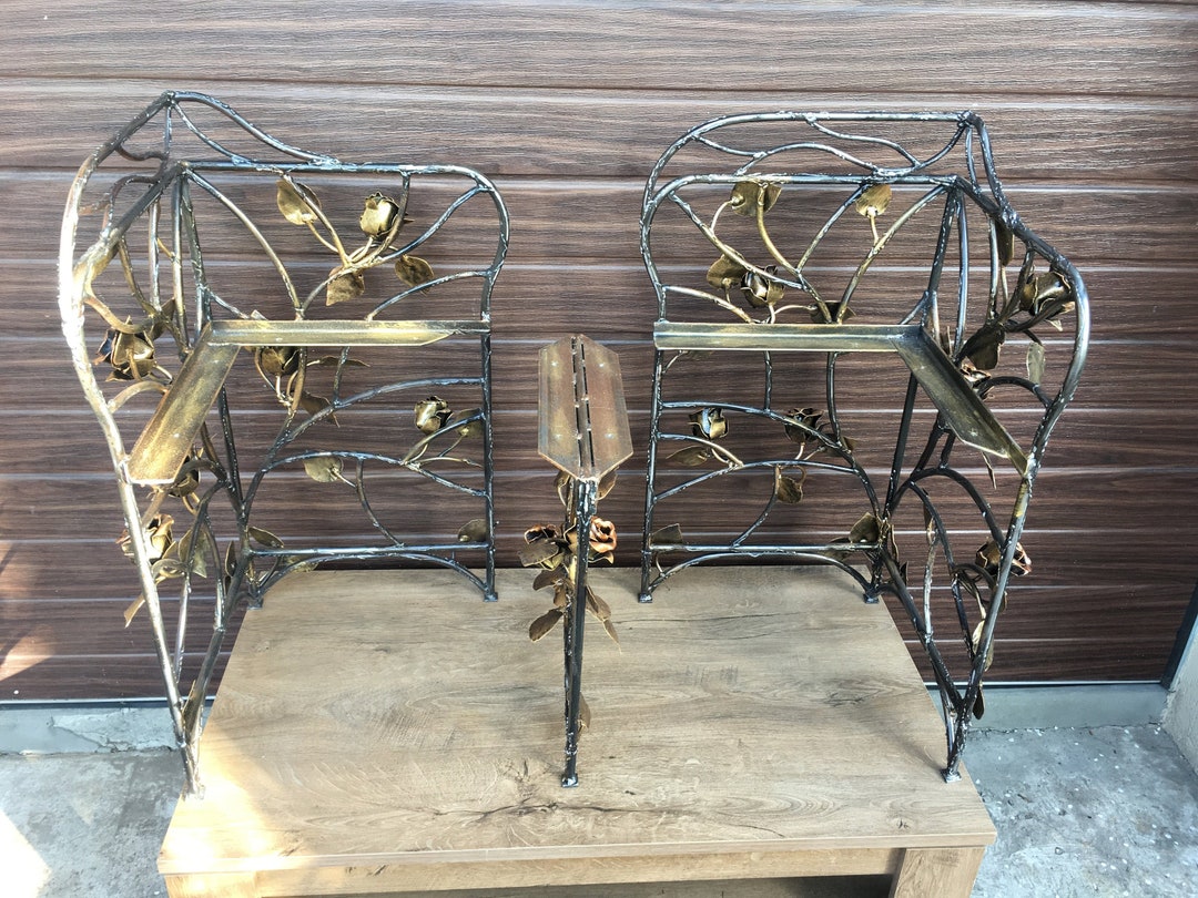 Bench, Bench With Back, Garden Bench, Outdoor Furniture, Metal ...