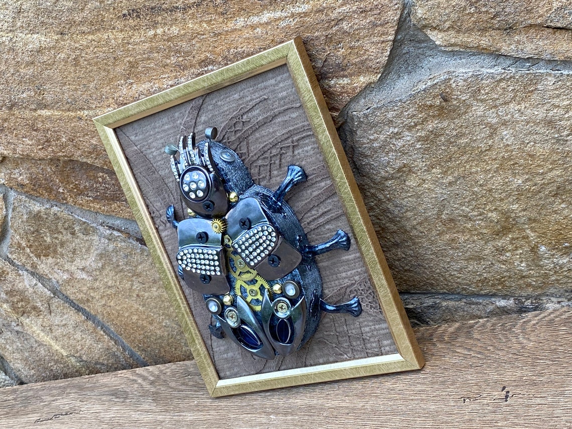 Steampunk Painting Steampunk Insect Beetle Steampunk | Etsy