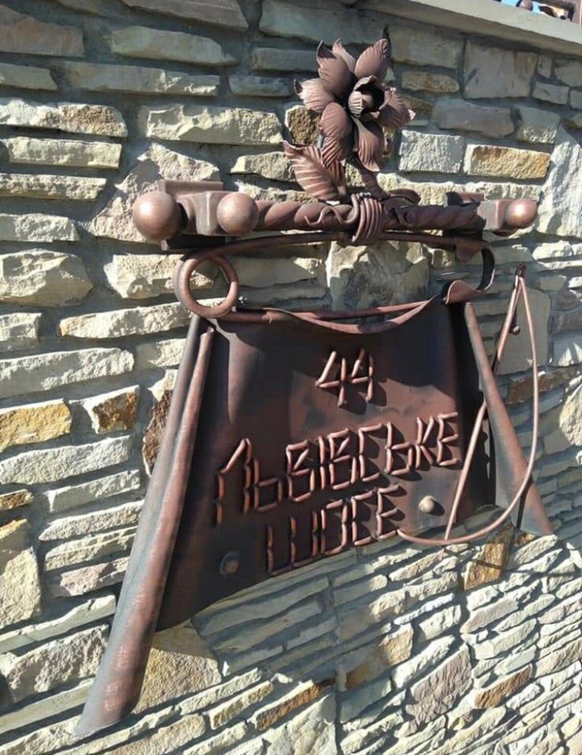 House Number Plaque Hand Forged House Plate Vintage Numbers | Etsy