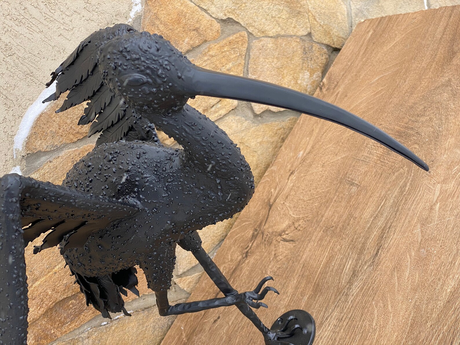 Ibis Garden Sculpture Gate Decor Iron Gift Garden Bird | Etsy