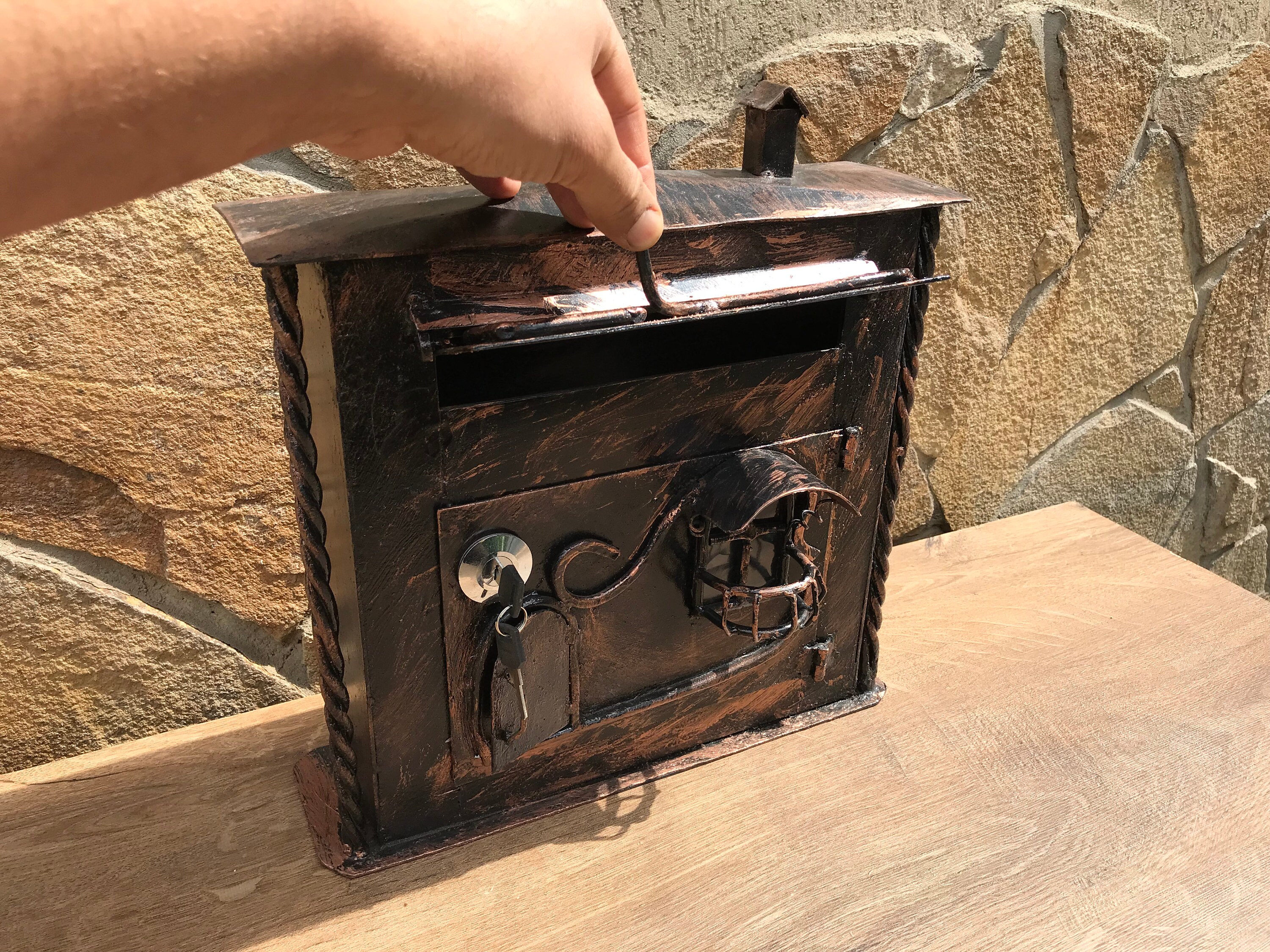 Post box forged metal drop box mail box letter box royal | Etsy