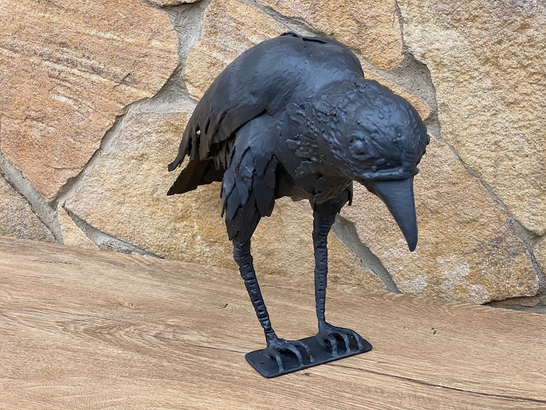 Crow, Garden Sculpture, Bird, Iron Gift, Crow Figurine, Birdie, Steel ...