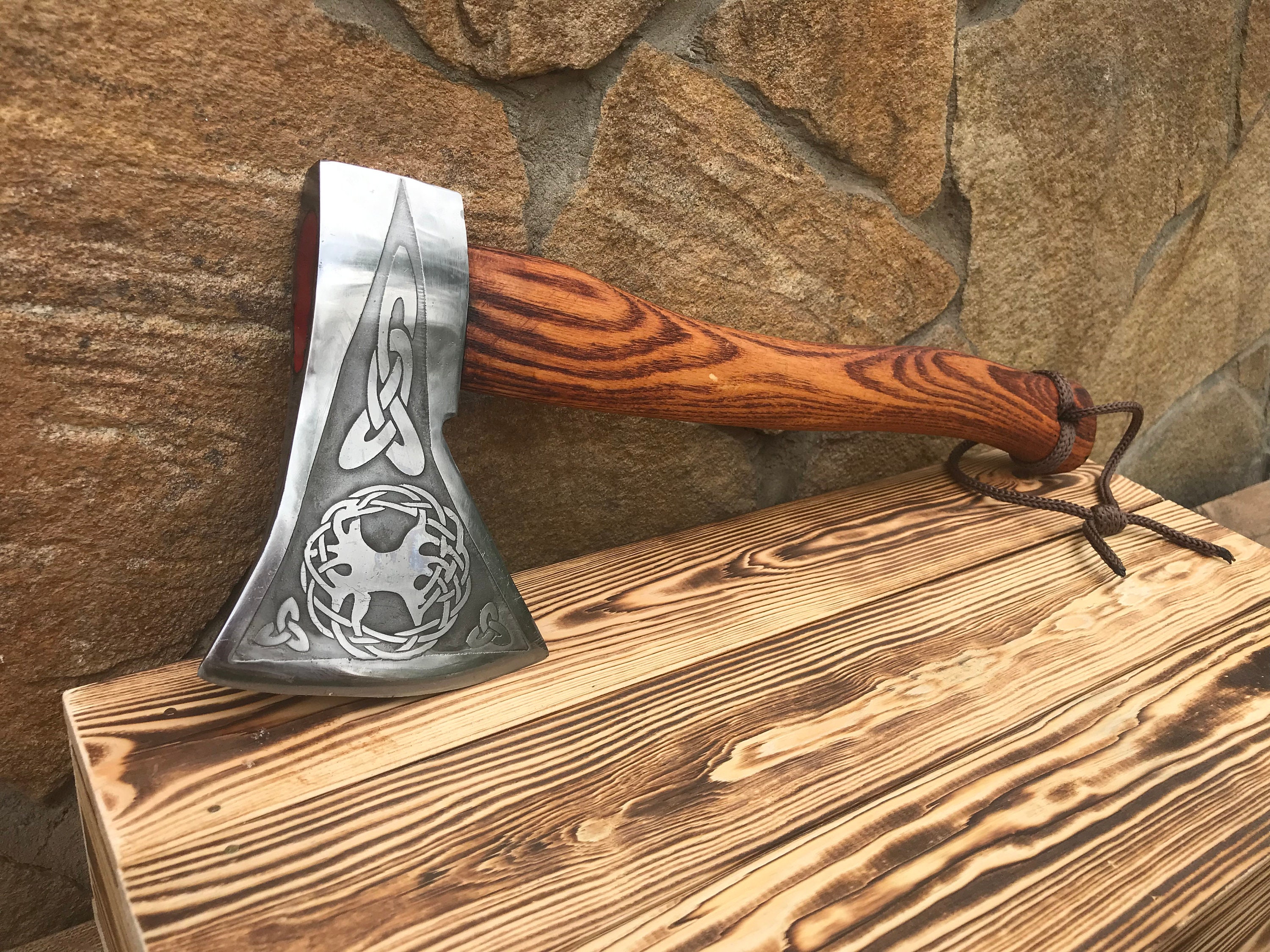 Mens Gift, Tree of Life, Viking Axe, Gift Box, Celtic, Hatchet, Wooden ...