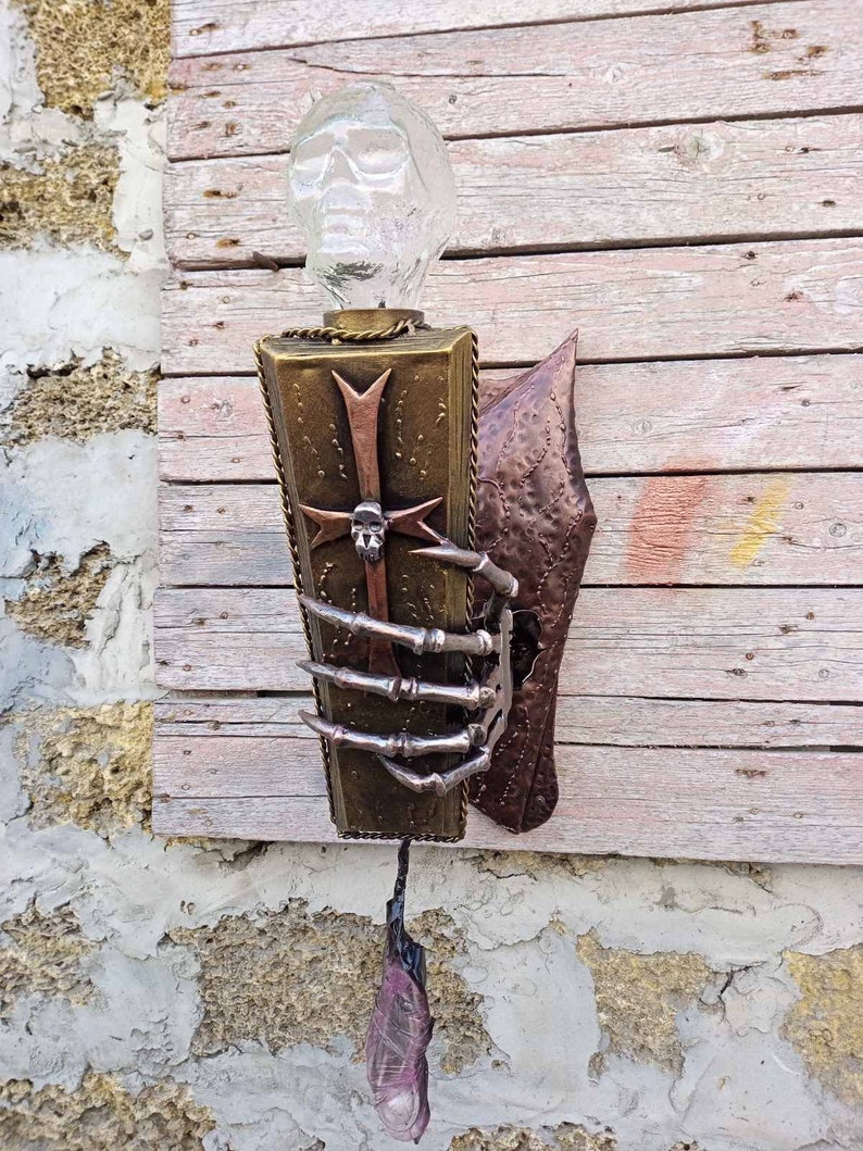 Creepy Lamp, Wall Sconce, Skull Sconce, Horror Light, Scary, Coffin ...