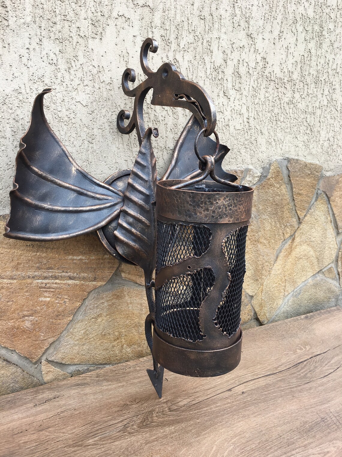Wall Sconce, Wall Lamp, Hand Forged Lamp, Hand Forged Lantern, Garden ...