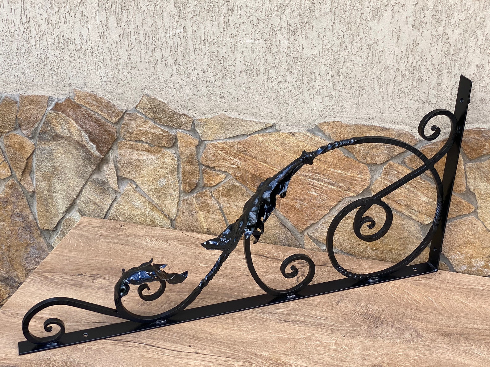 Scroll bracket sign bracket hand forged bracket room sign | Etsy