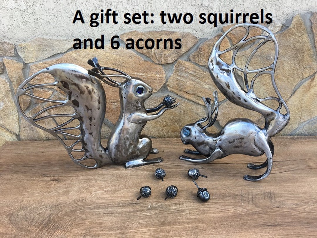 Iron Squirrel, Metal Squirrel, Acorn, Animal Art, Oak, Squirrel Gifts ...