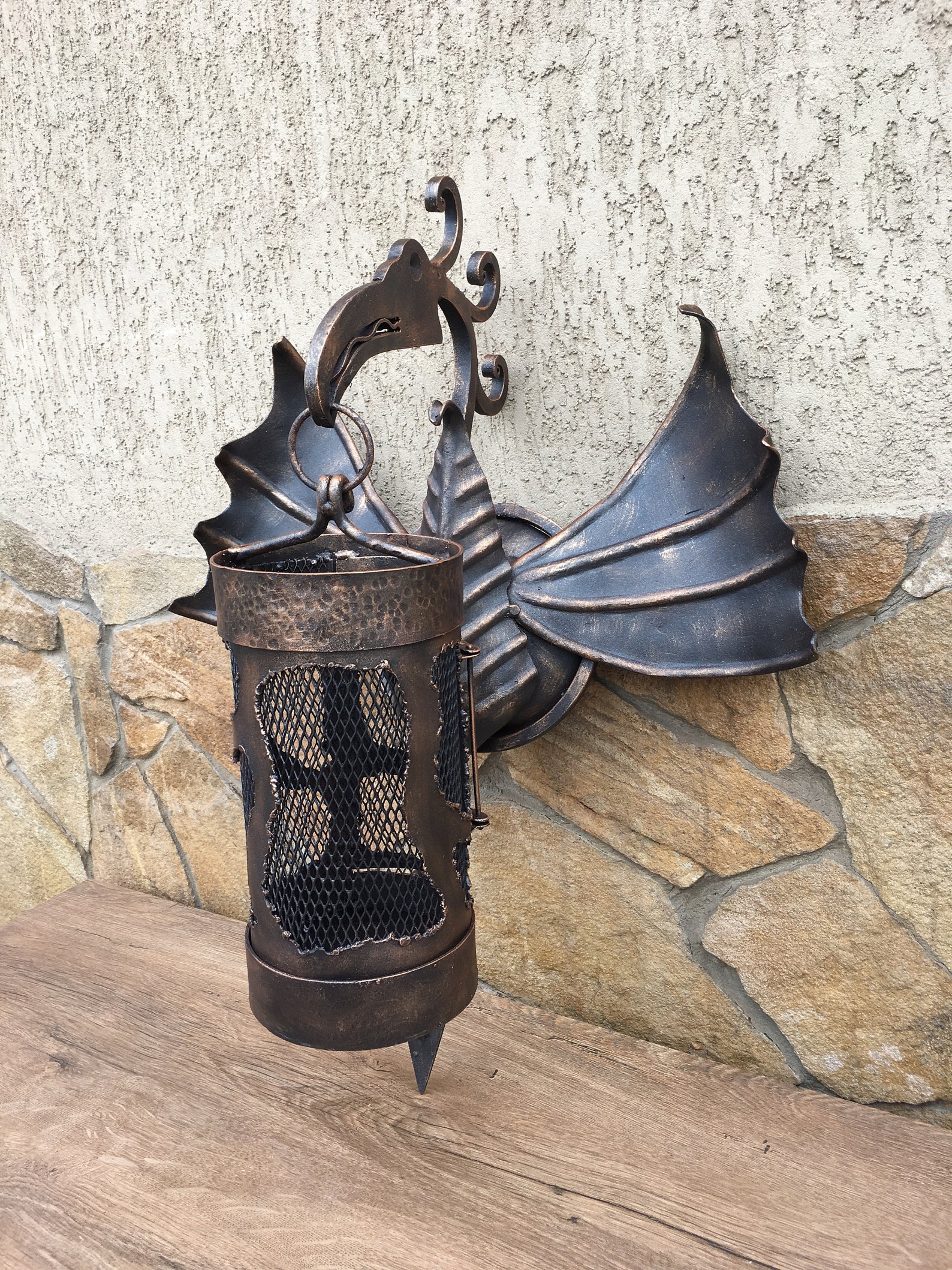 Wall Sconce, Wall Lamp, Hand Forged Lamp, Hand Forged Lantern, Garden ...