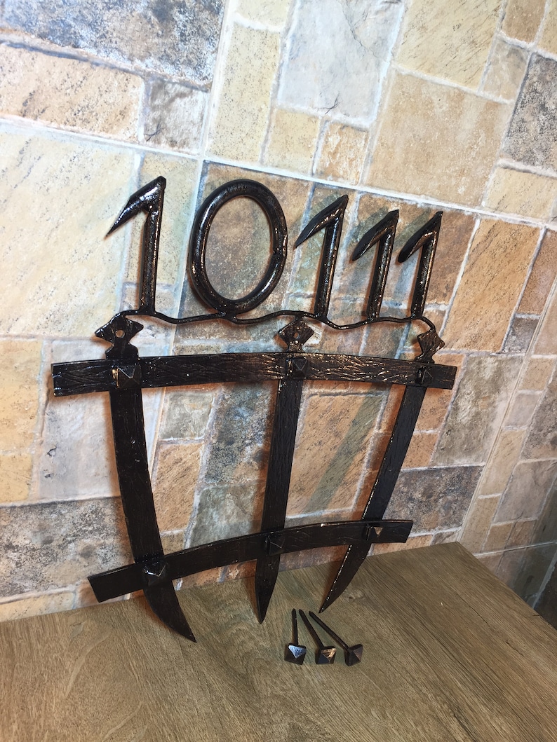 Hand Forged House Number Sign Medieval Rustic Plaque - Etsy
