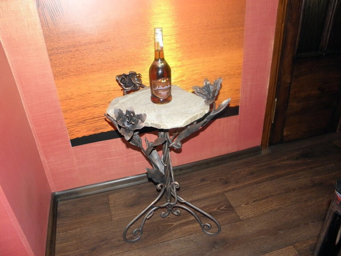 Coffee Table Floral Table Hand Forged Table Garden Table - Etsy