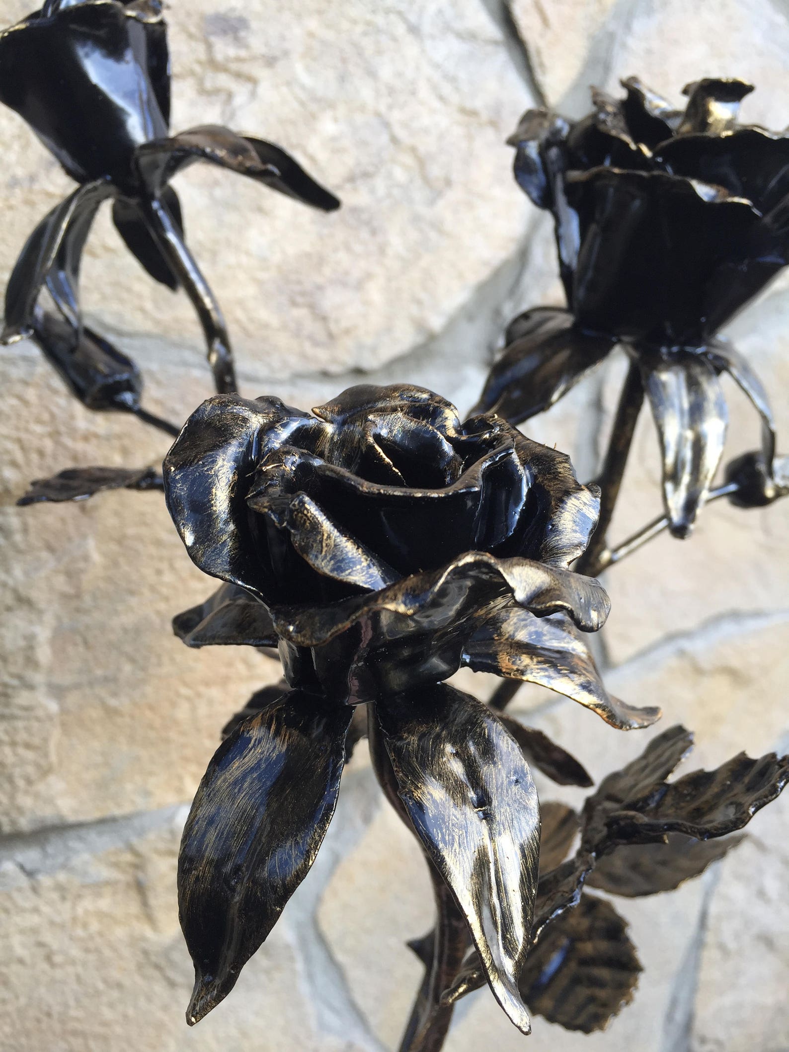 Hand Forged Rose With a Stand Welded Rose Rose - Etsy