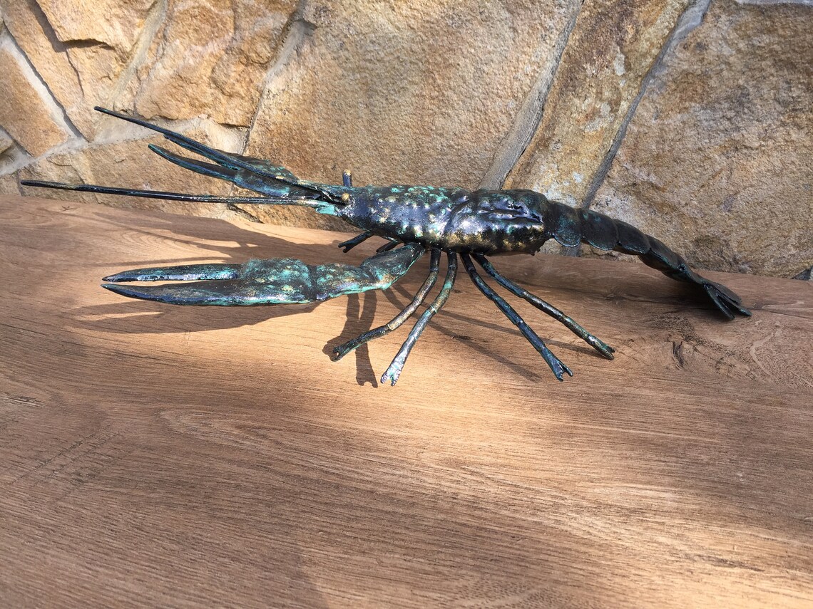 Crawfish Crayfish Crustacean Metal Sculpture Metal - Etsy