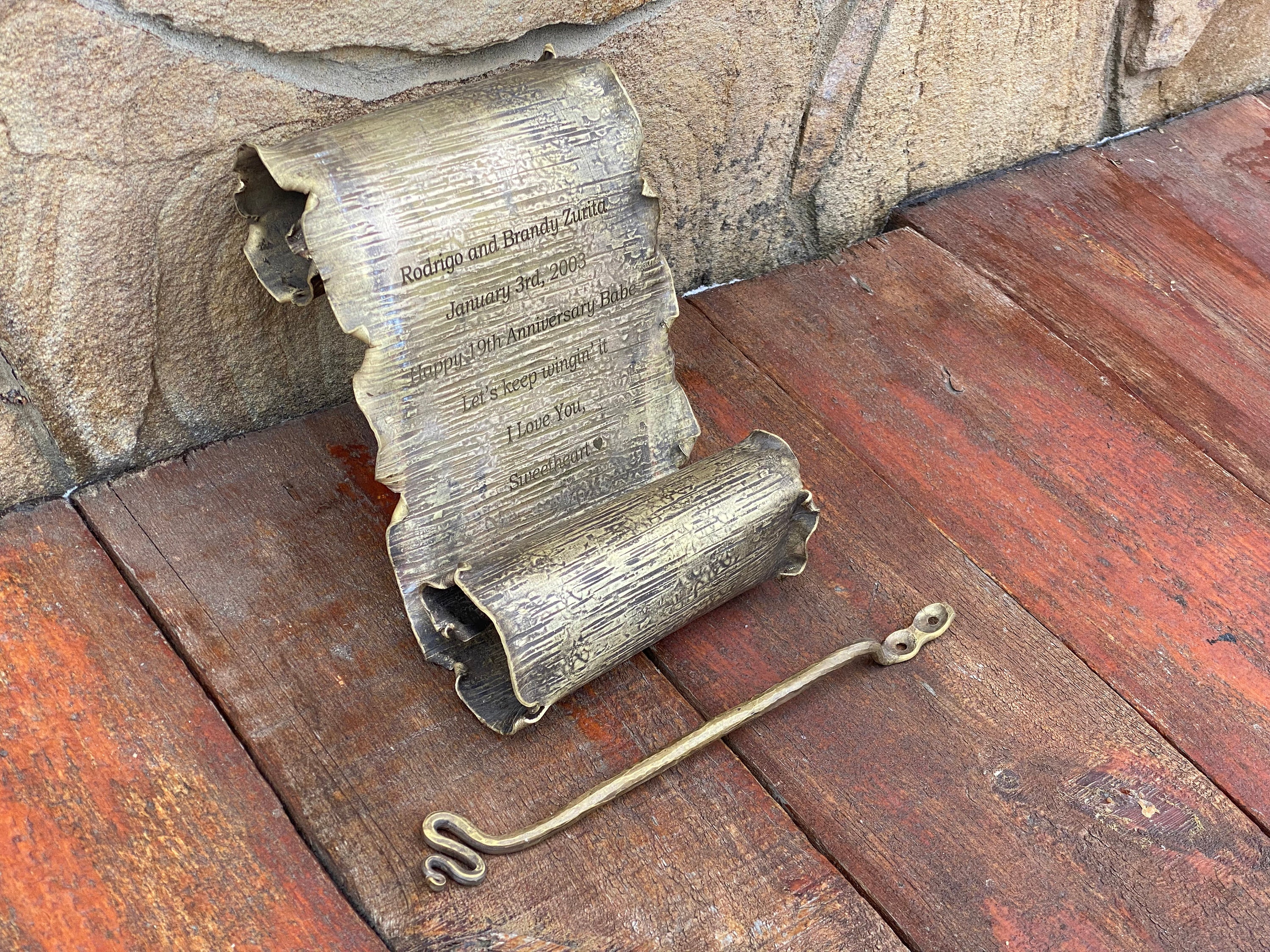 Bronze Scroll 8th Anniversary 19th Anniversary Bronze - Etsy