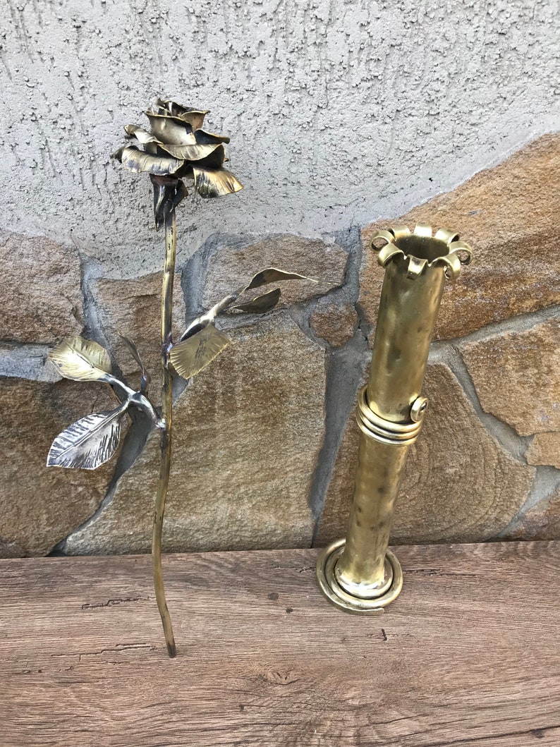 Bronze Rose Bronze Vasebronze Giftbronze Flowerbronze Gift | Etsy
