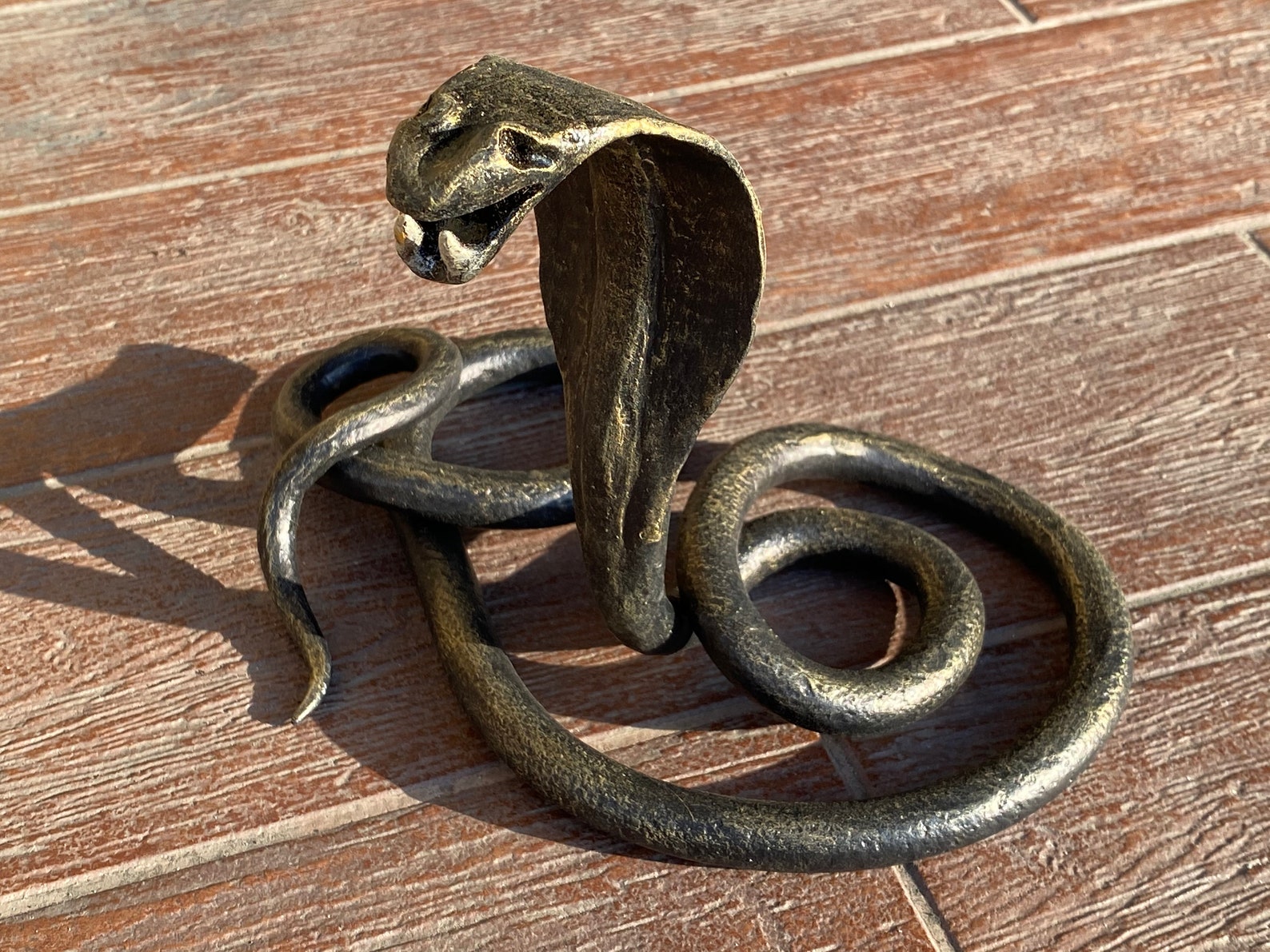Iron Snake Iron Cobra Handforged Snake Cobra Sculptureiron | Etsy