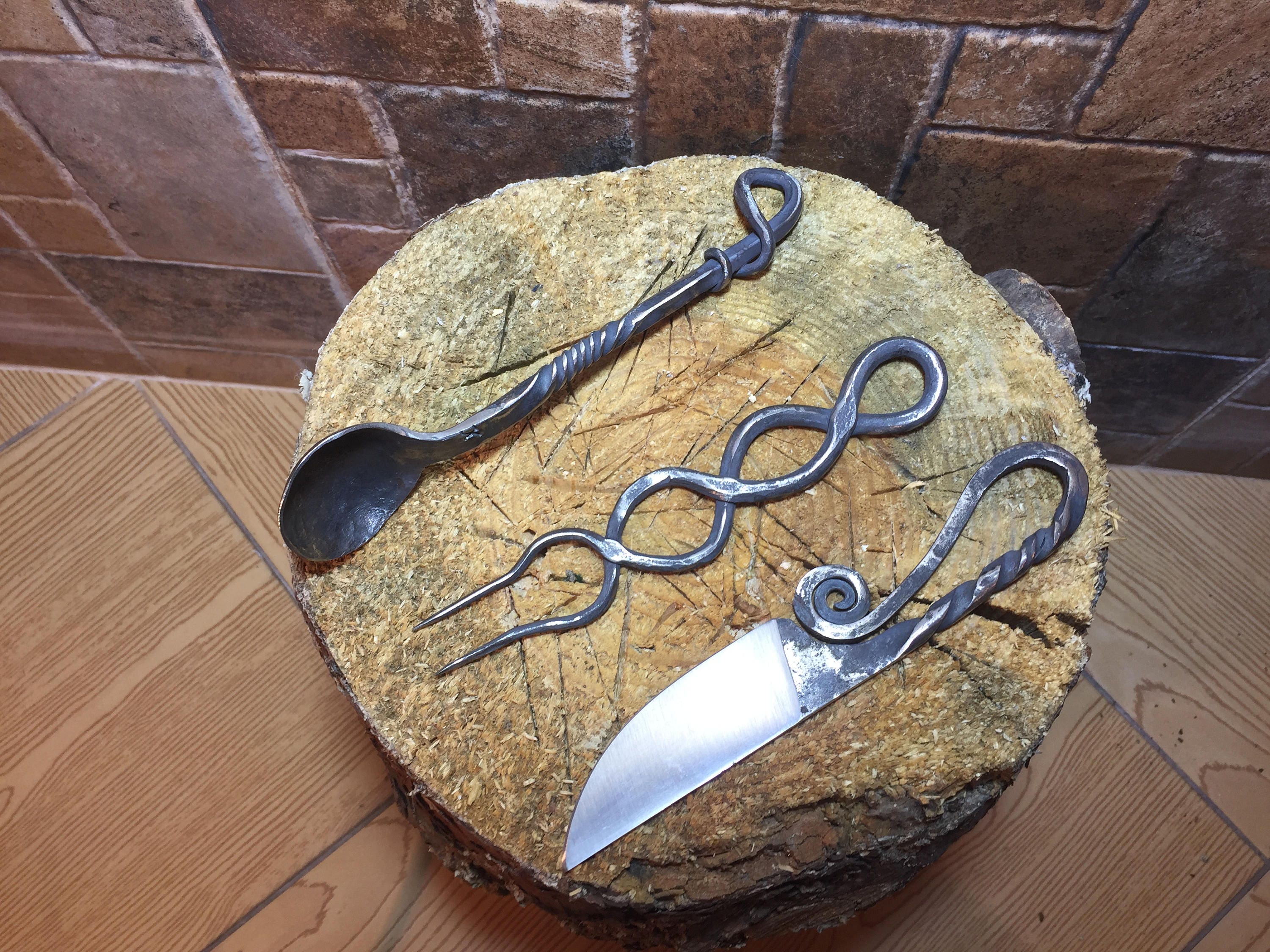 Viking Cutlery Set Rustic Cutlery Medieval Kitchen Medieval - Etsy