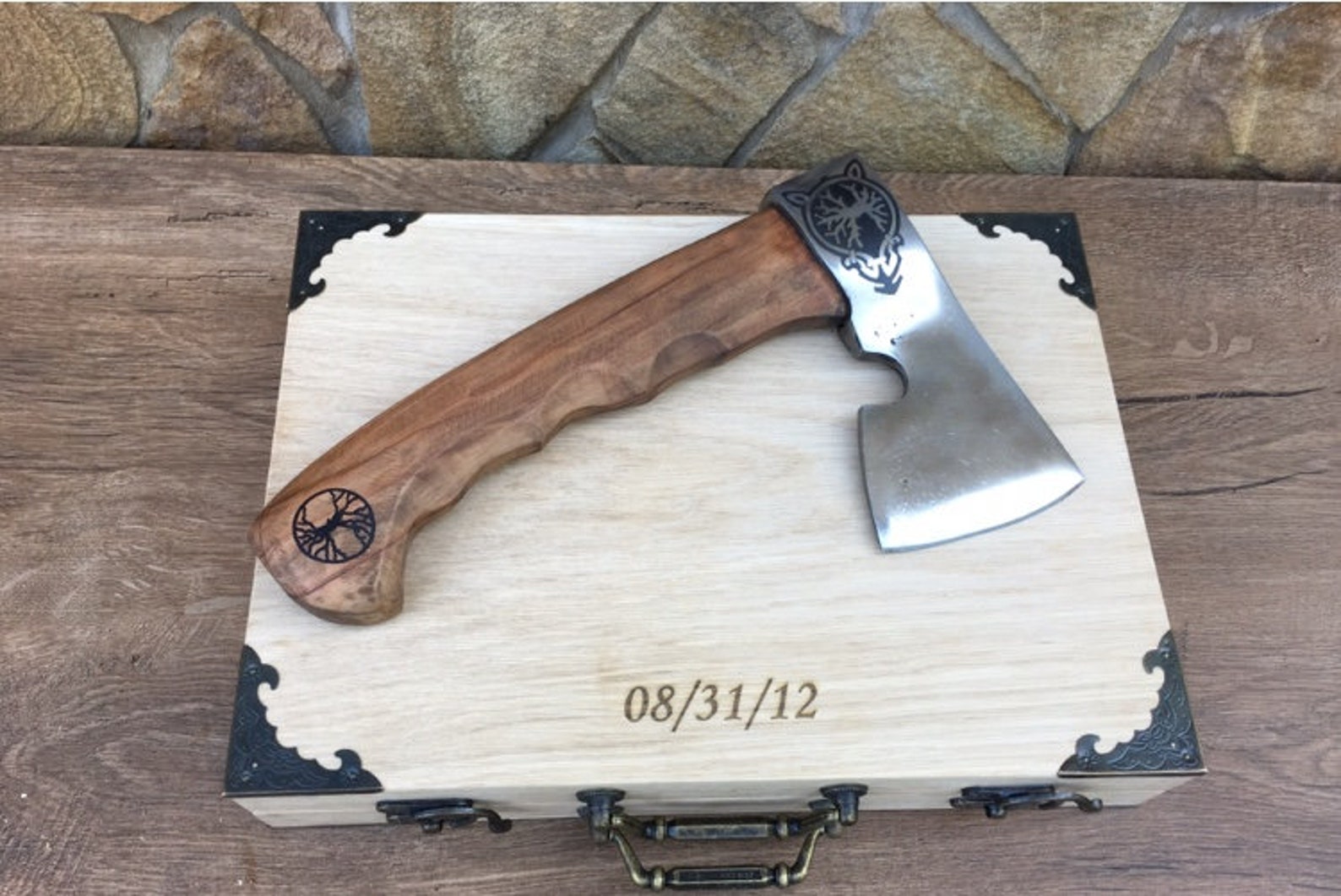 Viking Axe Tomahawk Tree of Life Medieval Axe Axe Mens - Etsy