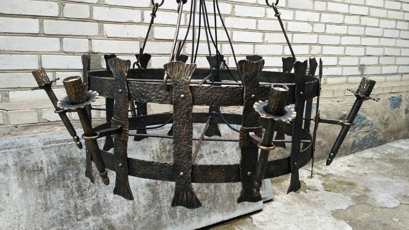 Medieval chandelier ceiling sconce chandelier wall sconce | Etsy