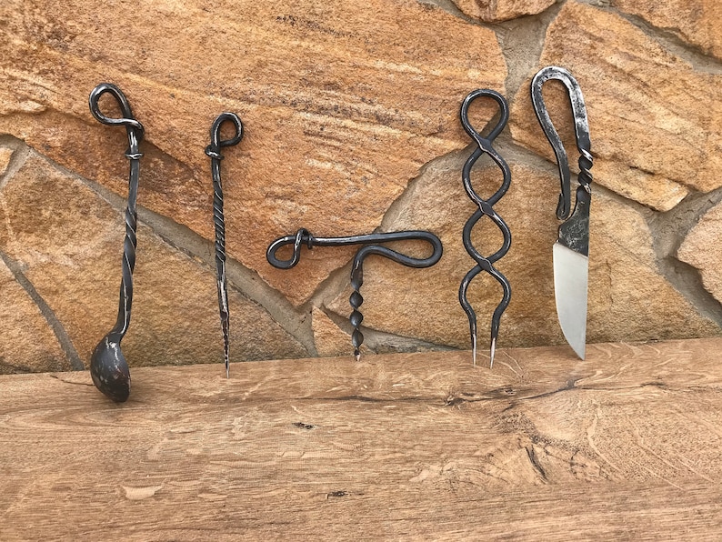 Viking Steel Cutlery Set Rustic Cutlery Reenactment SCA - Etsy