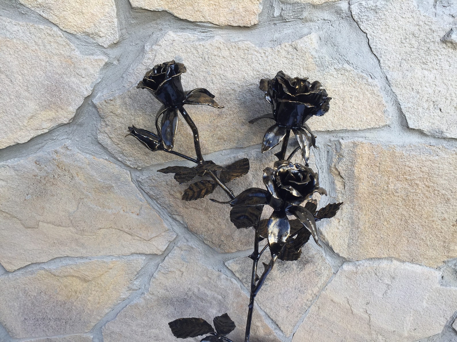 Hand Forged Rose With a Stand Welded Rose Rose - Etsy