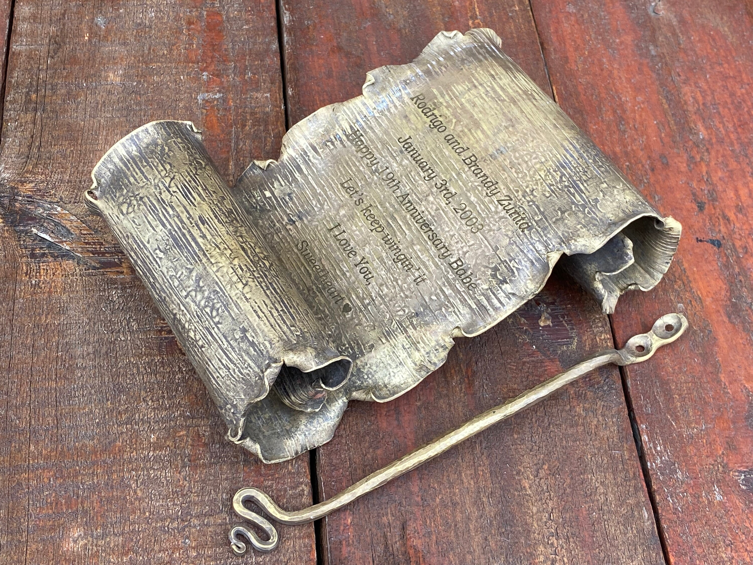 Bronze Scroll 8th Anniversary 19th Anniversary Bronze - Etsy
