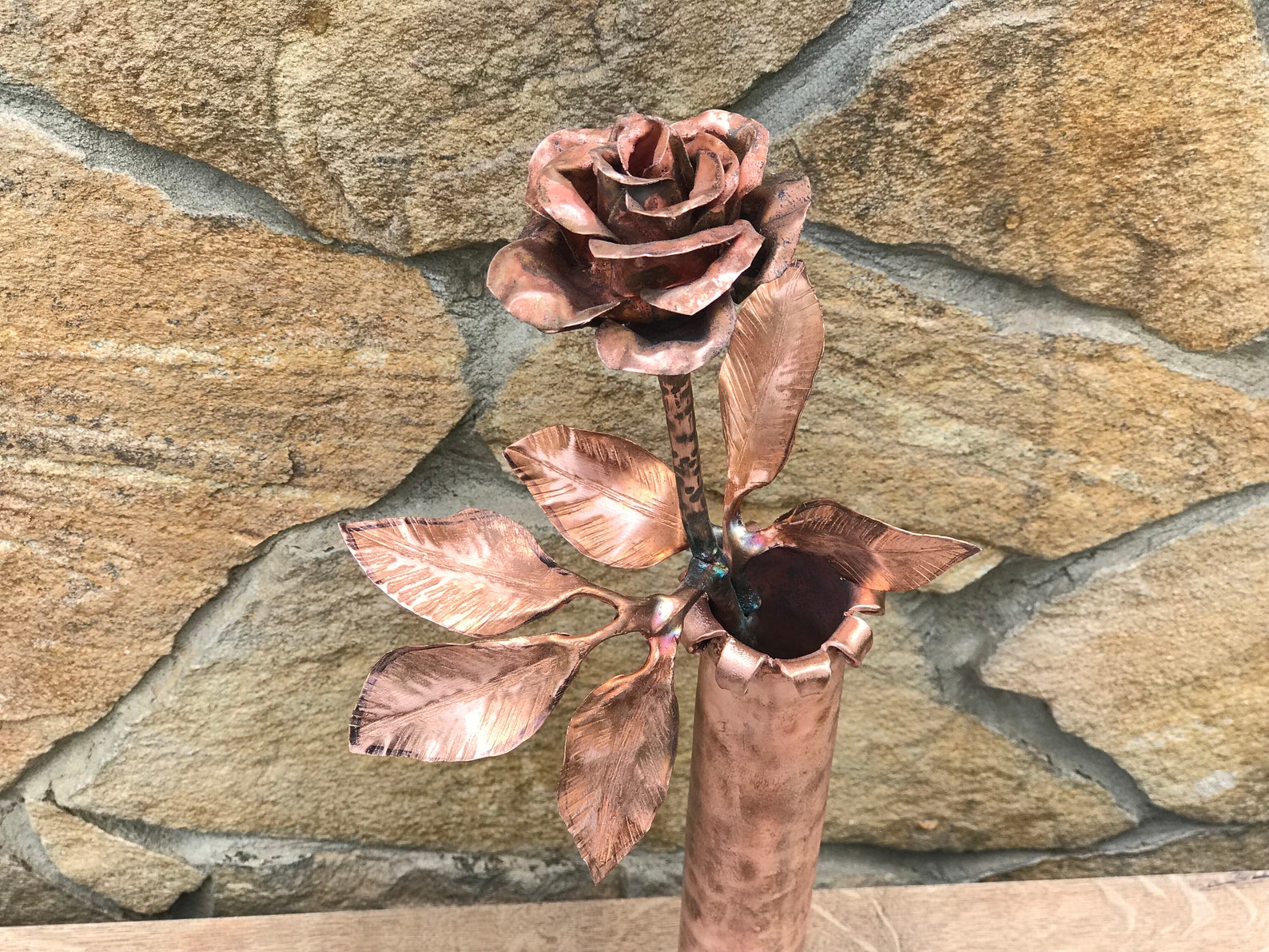 Copper Rose Copper Vase Copper Gift Copper Anniversary7th | Etsy