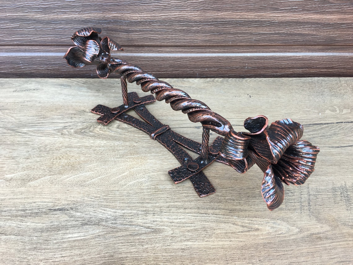 Door handle outdoor handle room decor floral decor flower | Etsy