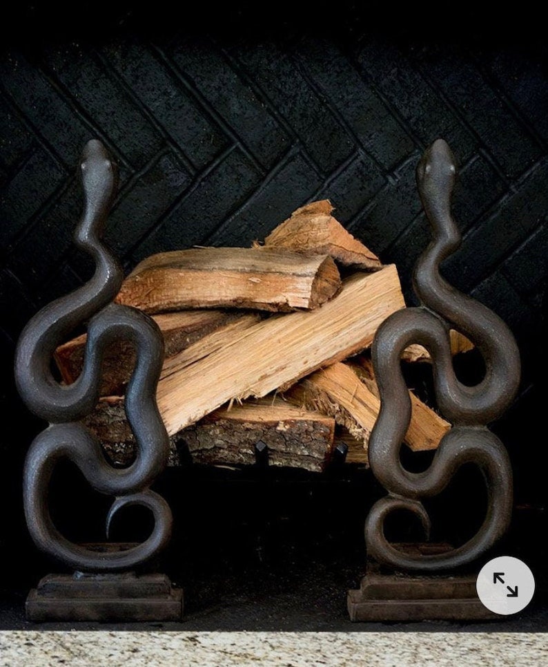 Andirons Fireplace Andirons Fireplace Decor Snake Metal | Etsy