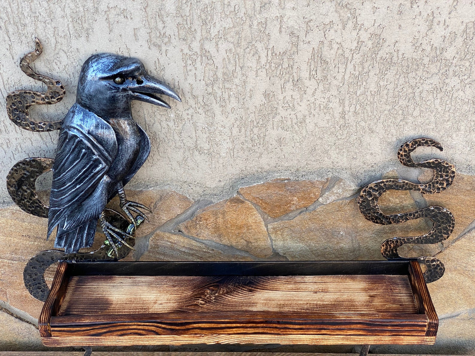 Kitchen Rack Raven Kitchen Shelf Spice Rack Crow Wall | Etsy