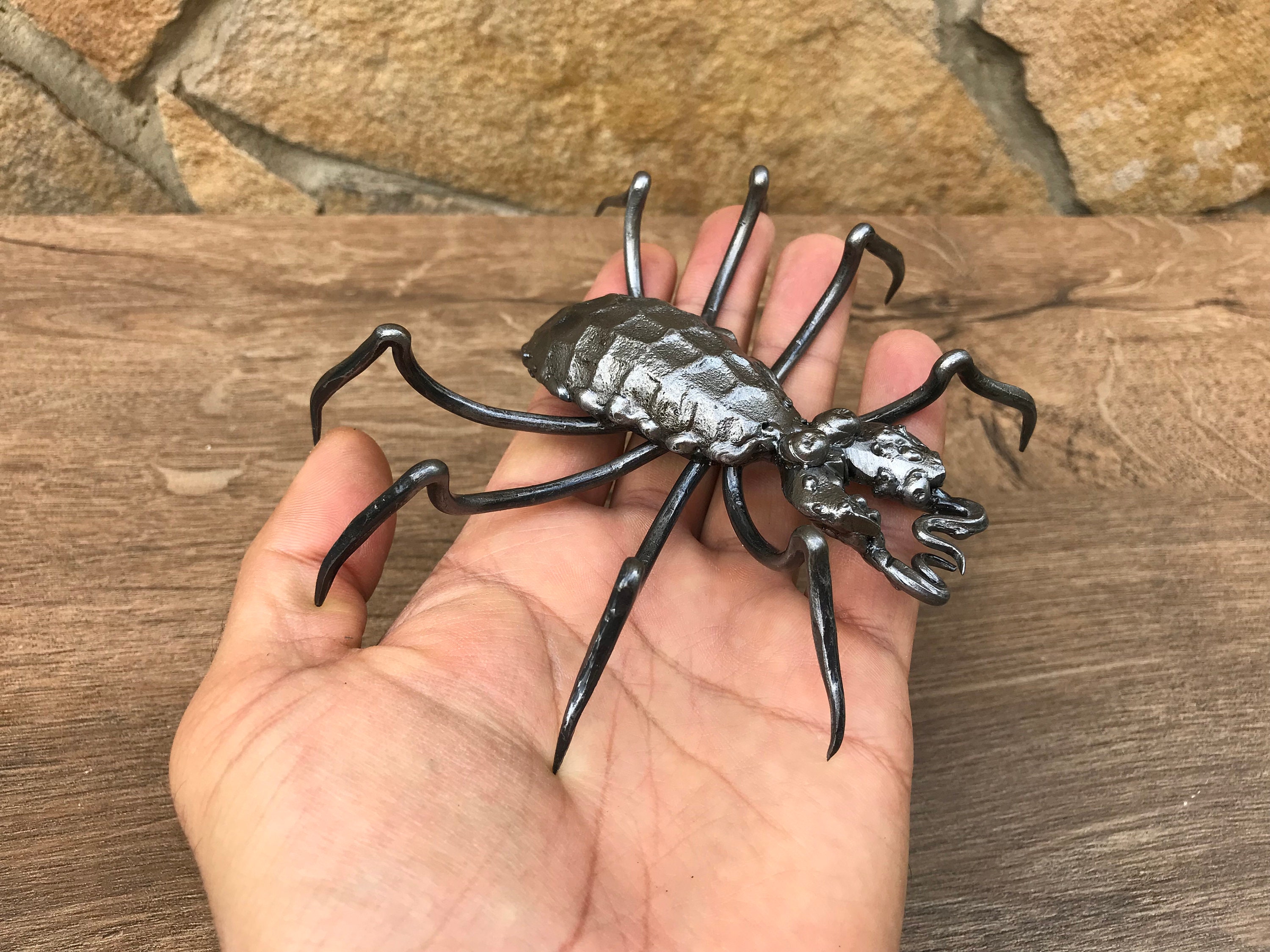 Spider metal spider hand forged spider spider figurine | Etsy