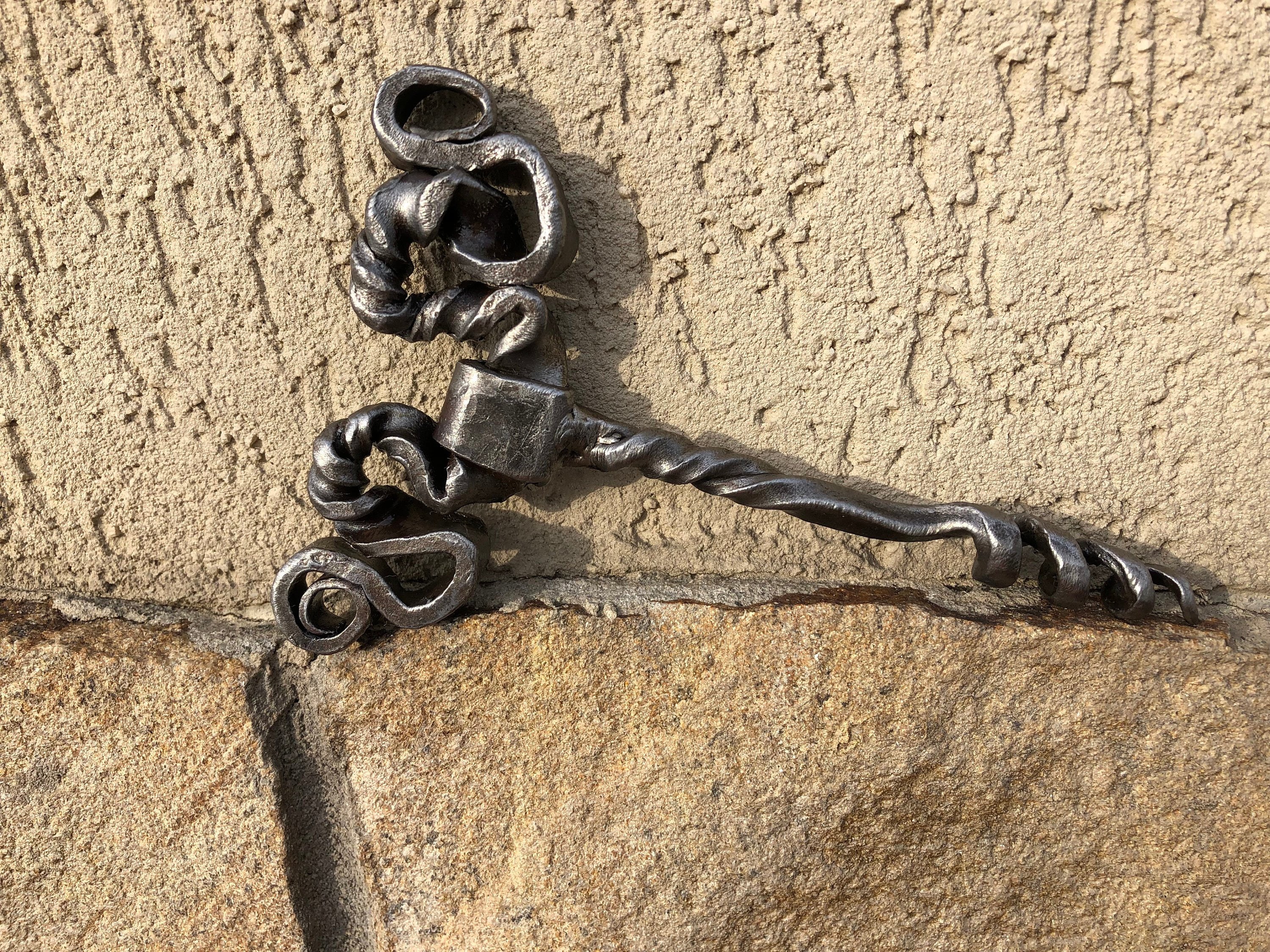 Iron Anniversary Gift for Him Wrought Iron Corkscrew Hand | Etsy