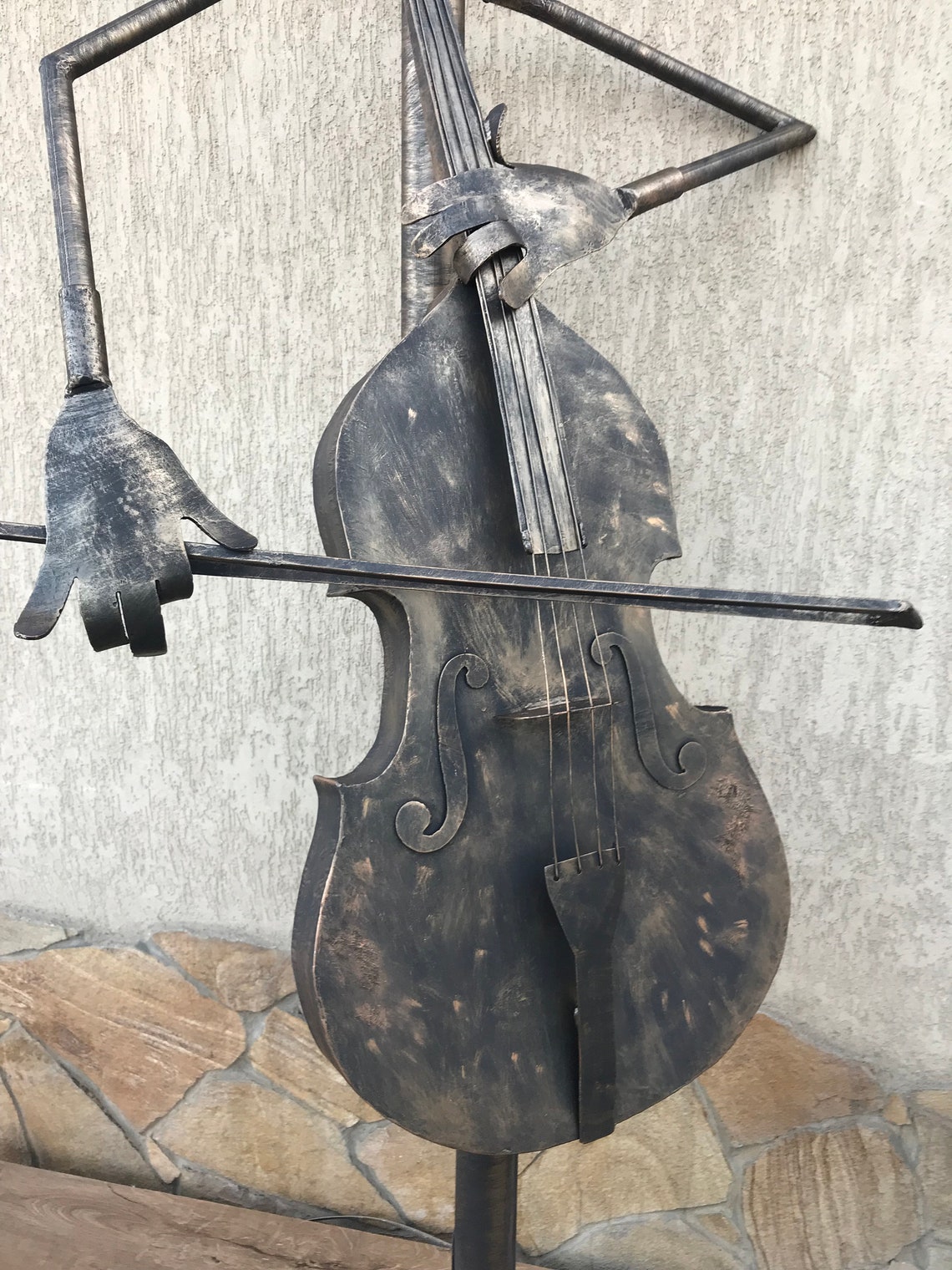 Sconce, Lantern, Hand Forged Lamp, Cello, Yard Lamp, Music Gift, Garden ...