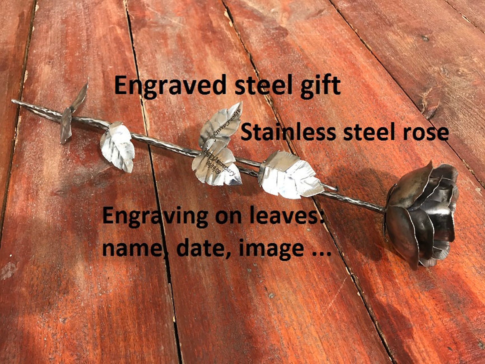 Steel Rose Steel Flower Steel Gift 11th Anniversary - Etsy