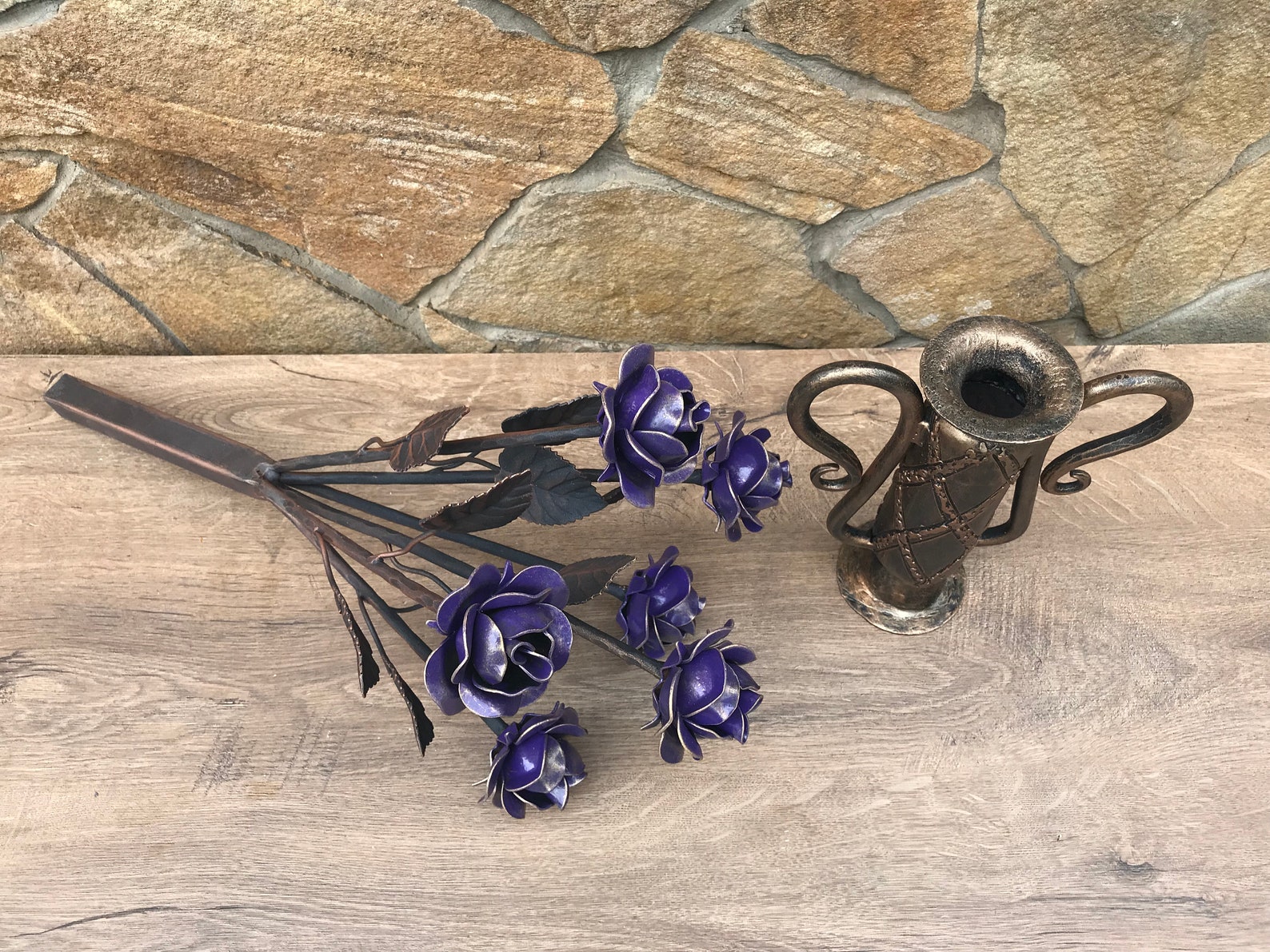 Iron bouquet in a vase 6th anniversary gift iron gifts iron | Etsy