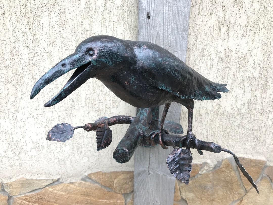 Crow, Iron Crow, Metal Sculpture, Metal Figurine, Art Object, Hand ...