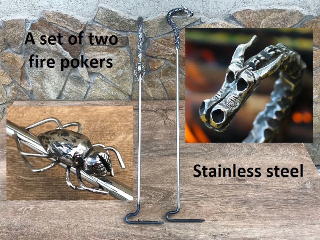 Stainless Steel Fire Poker, Fireplace Poker, Fire Poker, BBQ, Firewood ...