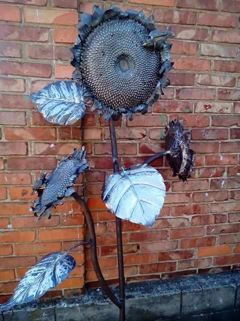 Metal sunflower sunflower sculpture iron sunflower metal | Etsy