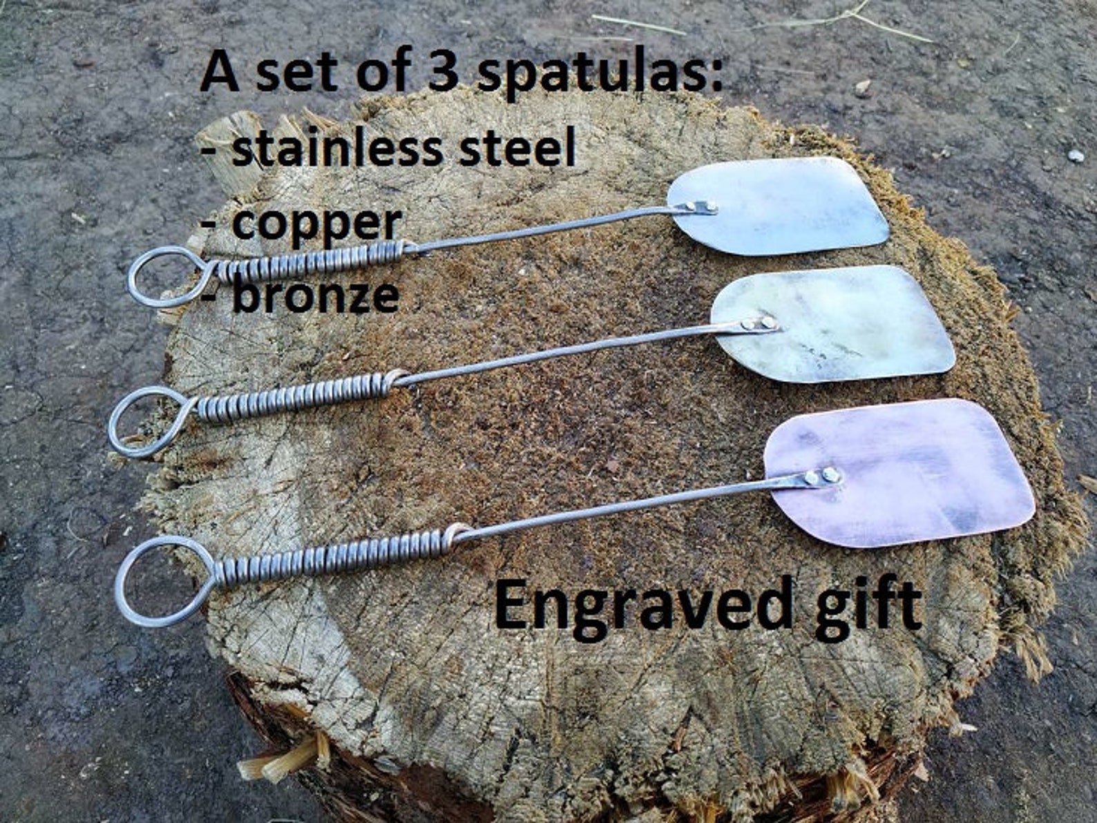 Spatula Set Moms Gift Bronze Spatula Copper Spatula - Etsy