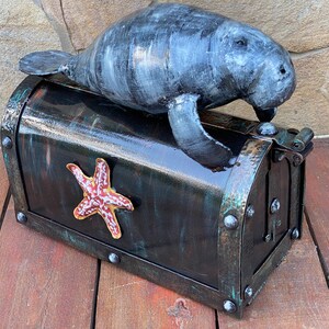 Mailbox, Mail Box, Nautical, Coastal, Chest, Steel Gift, Manatee, Iron ...
