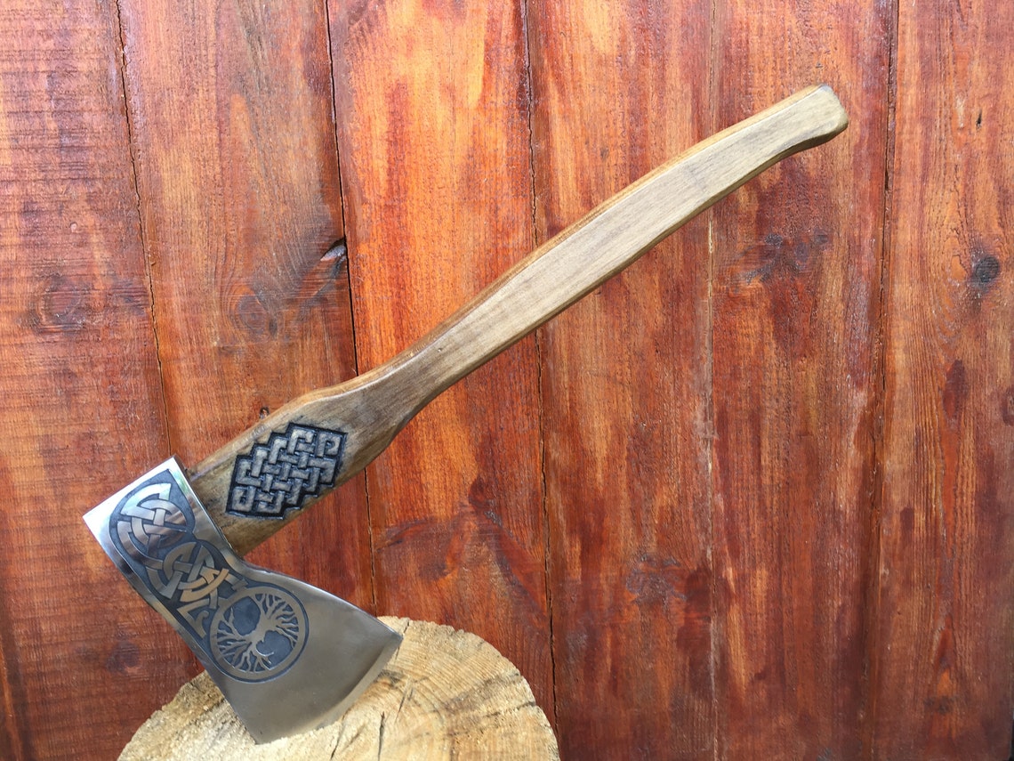 Axe Ax Viking Axe Tree of Life Medieval Axe Kitchen - Etsy