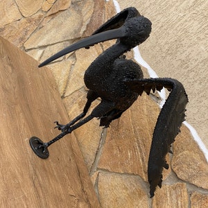 Ibis, Garden Sculpture, Gate Decor, Iron Gift, Garden Bird, Gate Topper ...