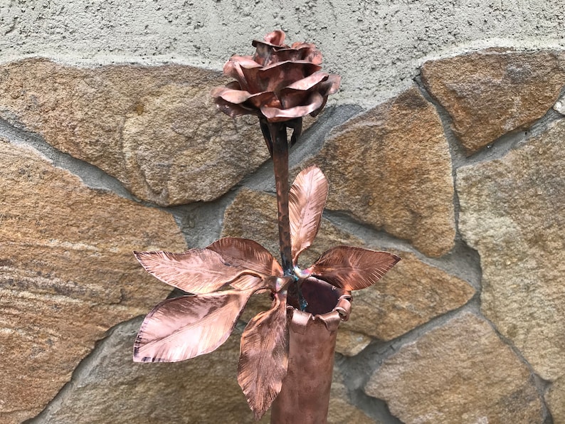 Copper Rose Copper Vase Copper Gift Copper Anniversary7th | Etsy