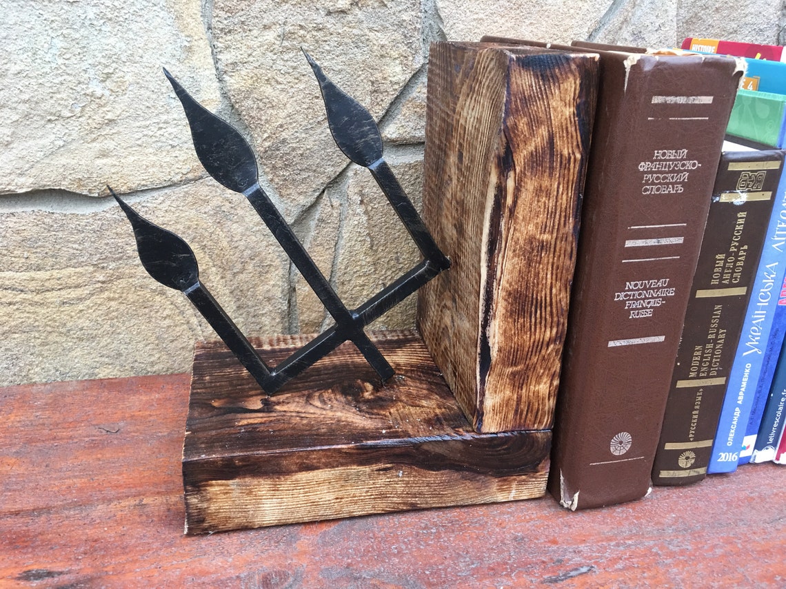 Bookends Trident Book Ends Book Lover Bookend Book Lover | Etsy