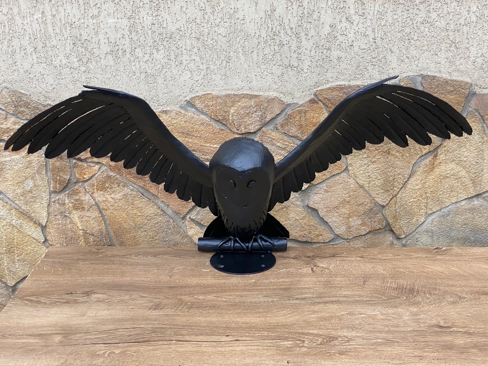 Hand Forged Owl Owl Garden Decor Iron Gift Bird Wild - Etsy