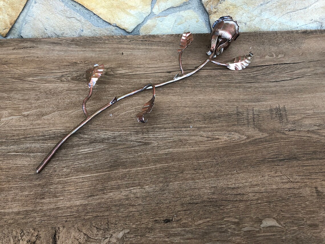 Wrought Iron Rose Hand Made Rose Metal Rose Steel Rose - Etsy