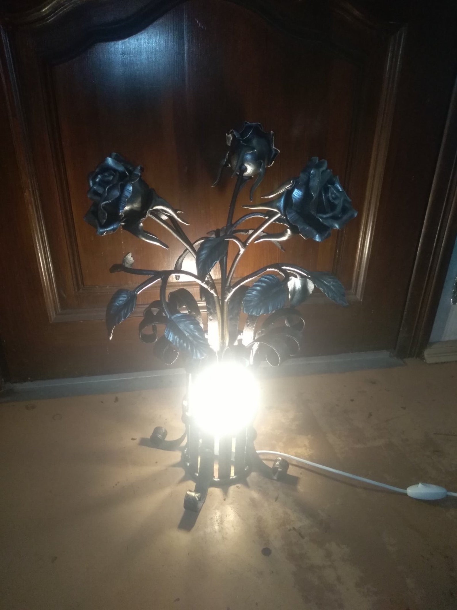 Table Lamp Iron Rose Iron Gift Iron Anniversary Bedside - Etsy