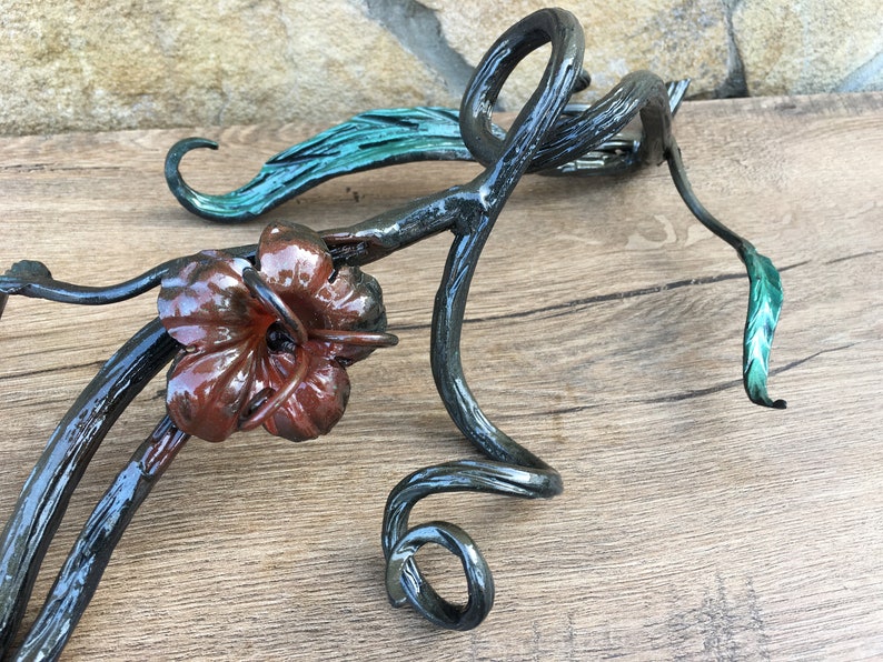 Metal Flower Iron Flower Hand Forged Flower Flower Decor - Etsy