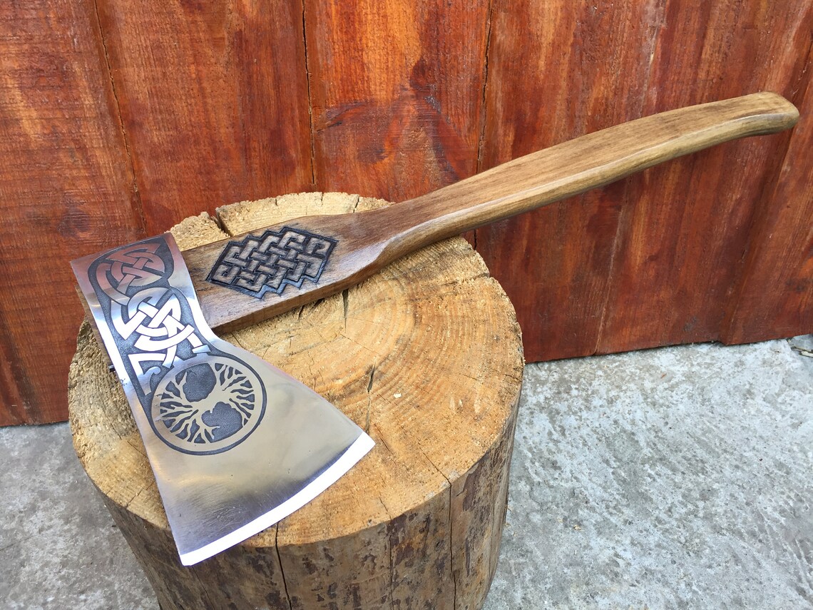 Axe Ax Viking Axe Tree of Life Medieval Axe Kitchen - Etsy