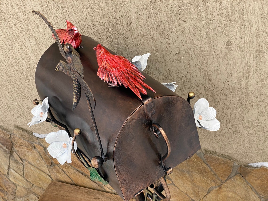 Mailbox Animal Mail Box Hand Forged Flower Nest Gift for - Etsy